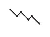 Down Graph Chart Arrow Drop Icon Decrease Downward Vector Market