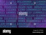 Binary Code Matrix Background With Blue Digits Moving On Screen