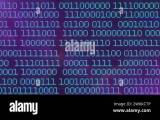 Binary Code Matrix Background With Blue Digits Moving On Screen