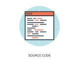 Flat Lined Document With Code Coding Programming Stock Vector Image