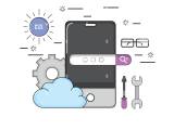 Smartphone With Web Code Programming Software Stock Vector Image Art