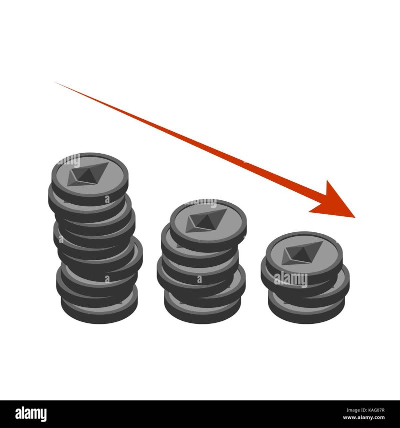 Falling Bitcoin Graph Decrease In Cryptocurrency Virtual Money - Light Image Collection - 4K Quality