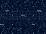 Encryption Information Binary Code On Blue Background Random Binary