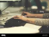 Software Developer Writing Programming Code On Computer Stock Photo Alamy