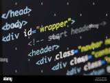 Real Html Code Developing Screen Programing Workflow Abstract
