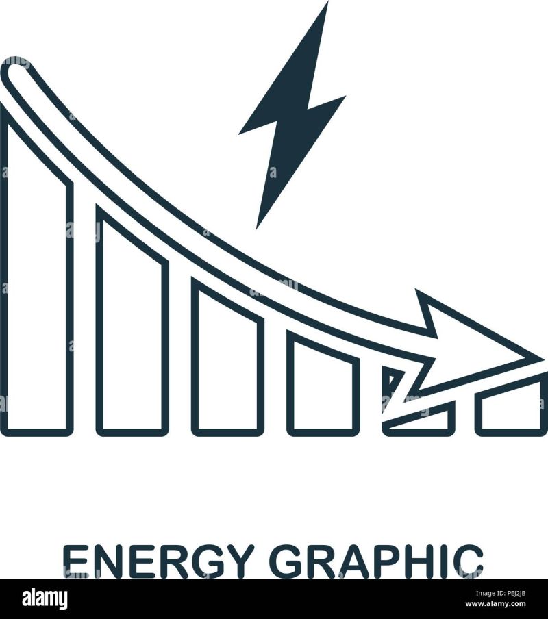 Energy Decrease Graphic Icon Monochrome Style Design From Diagram Icon - Vintage Backgrounds - Elegant Mobile Collection