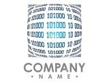 Abstract Circle Binary Code Background Falling Streaming Binary Code