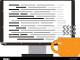Computer Software Coffee Cup Coding Web Development Stock Vector Image