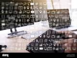 Man Work Coding Software Developer Programmer Is Coding On A Desktop