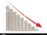 Business Graph With Red Arrow Down Represents The Decrease Three