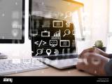 Man Work Coding Software Developer Programmer Is Coding On A Desktop