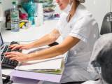 Nurses Using A Computer Stock Photo Alamy