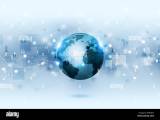 Binary Code Internet Technology Communication Blue Background Stock