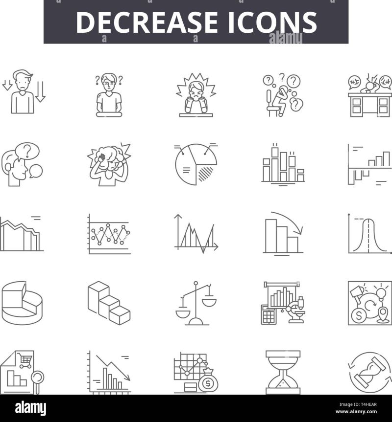 Decrease Line Icons Simple Outline Symbol Icons With Pattern High Res - Sunset Image Collection - Desktop Quality