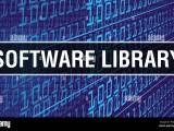 Software Library With Binary Code Digital Technology Background