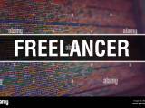 Freelancer With Binary Code Digital Technology Background Abstract
