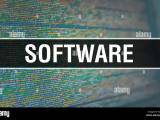 Software With Binary Code Digital Technology Background Abstract