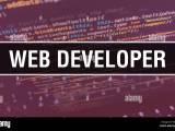 Web Developer With Digital Java Code Text Web Developer And Computer