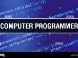Computer Programmer With Binary Code Digital Technology Background