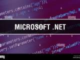 Microsoft Net With Binary Code Digital Technology Background Abstract
