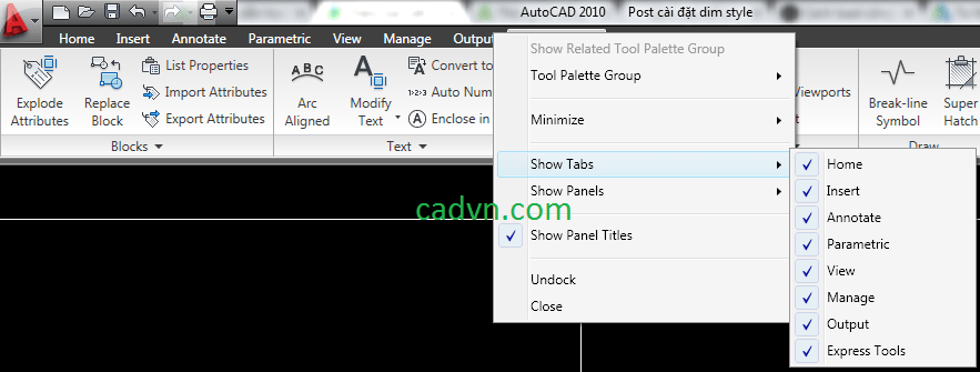 Làm việc với Express tool trong autocad