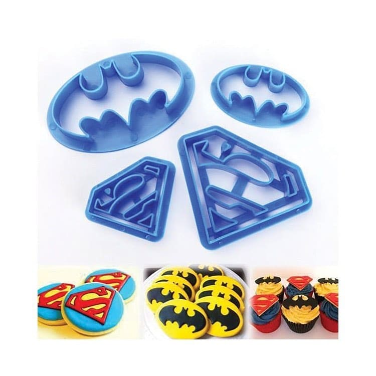 Superman and Batman Logo Cookie Cutter Set - Cake Arts