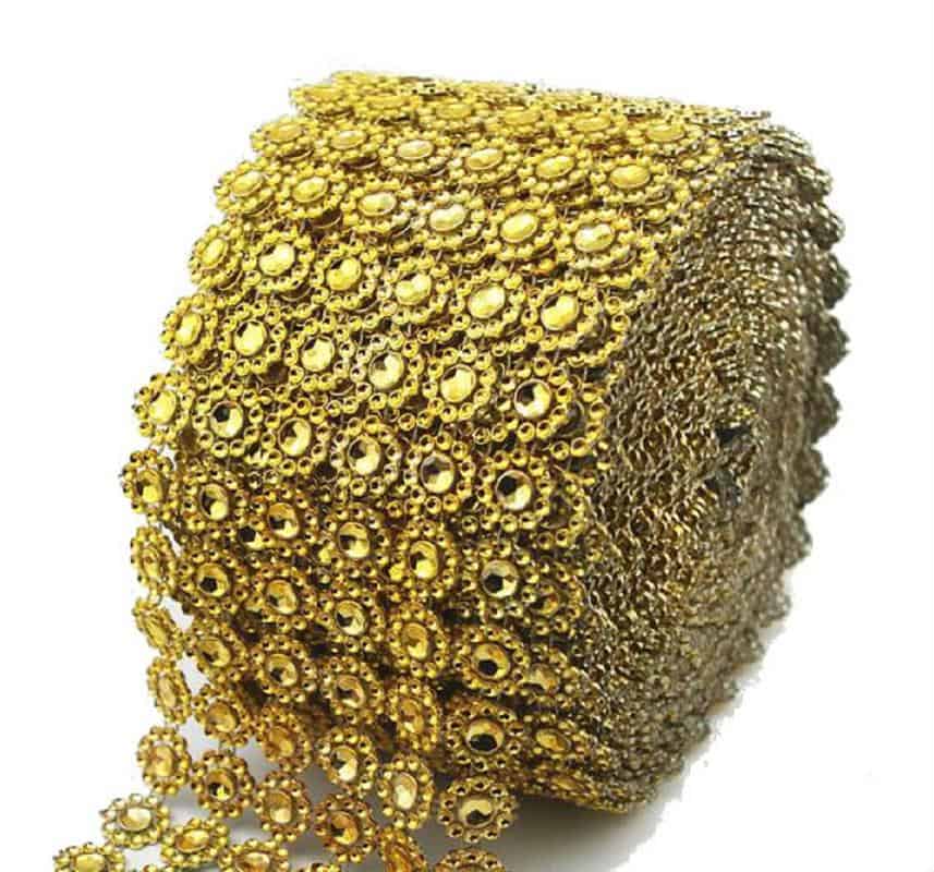 Add Elegance to Your Cakes with Flower Shaped Rhinestone Ribbon