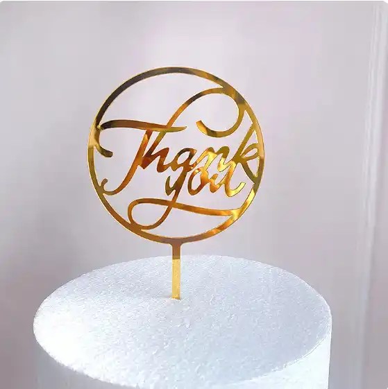 Elegant Thank You Cake Topper for Stunning Cake Arts