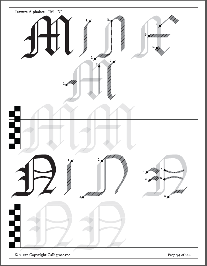 Master Blackletter Calligraphy Practice Sheets (All 8 Classic Scripts ...