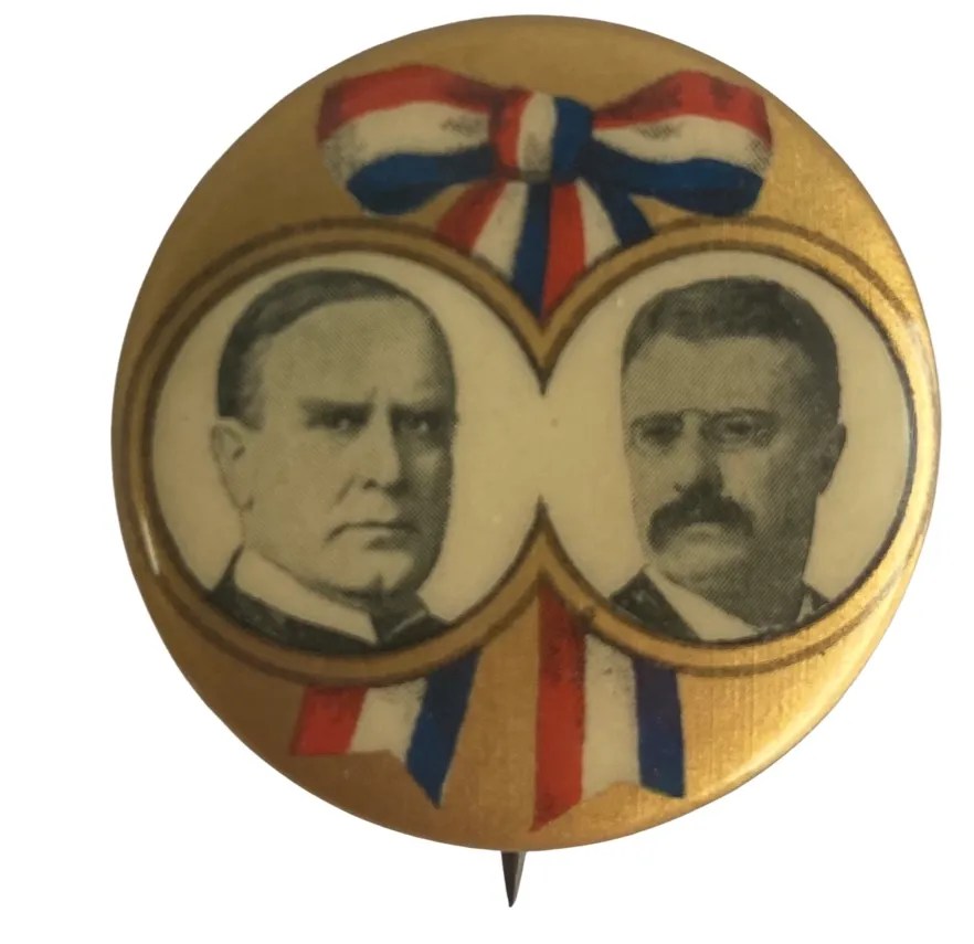 7/8" William McKinley and Roosevelt Campaign Button (MCKINLEY-006 ...