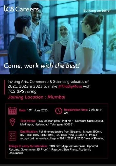 Tata Consultancy Services Walk In On 10th June 2023 For B. Com,M. Com ...