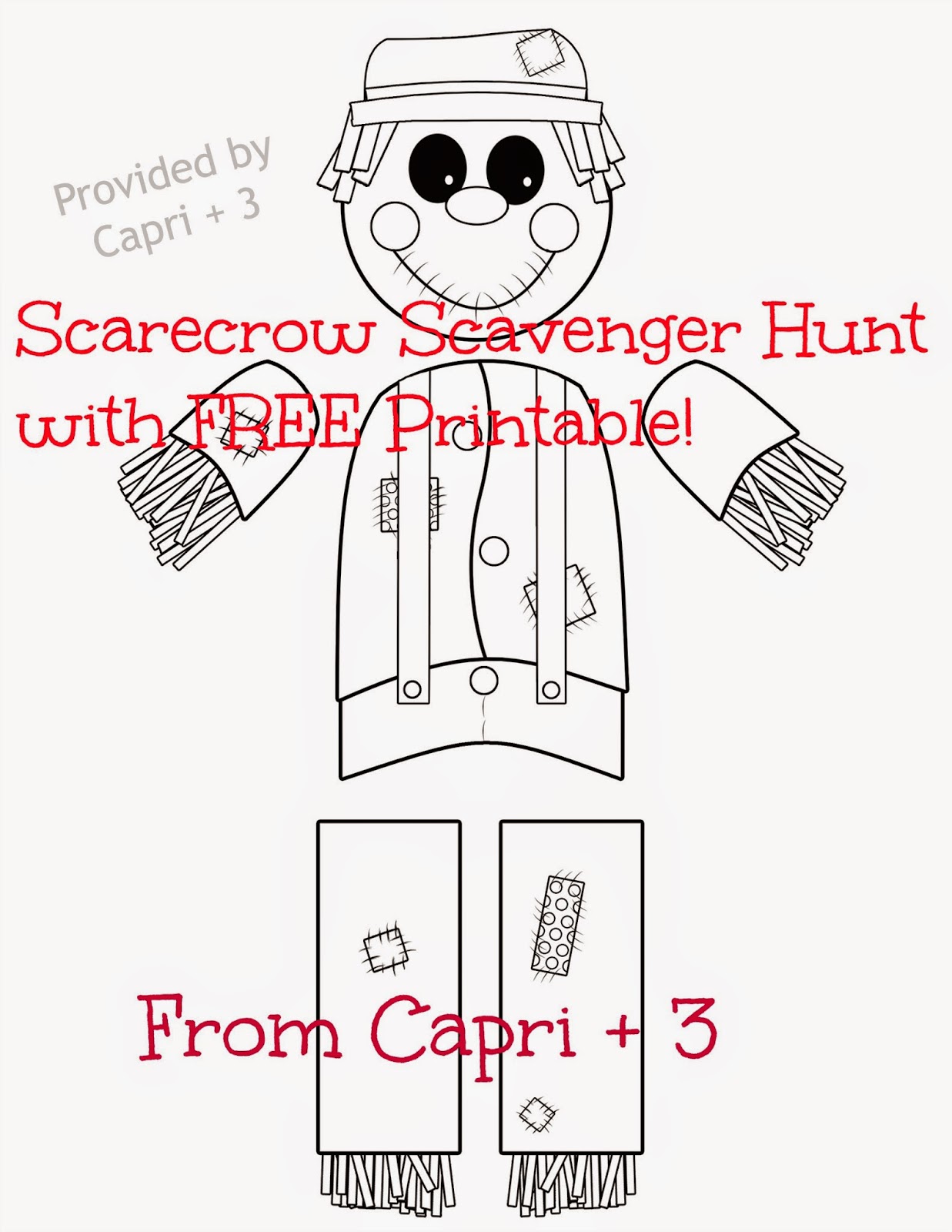 Scarecrow Hunt with FREE Printable - Capri + 3