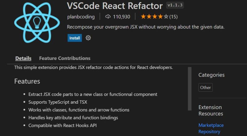 React Extension Pack Vscode Visual Studio Marketplace - Desktop Geometric Arts for Desktop