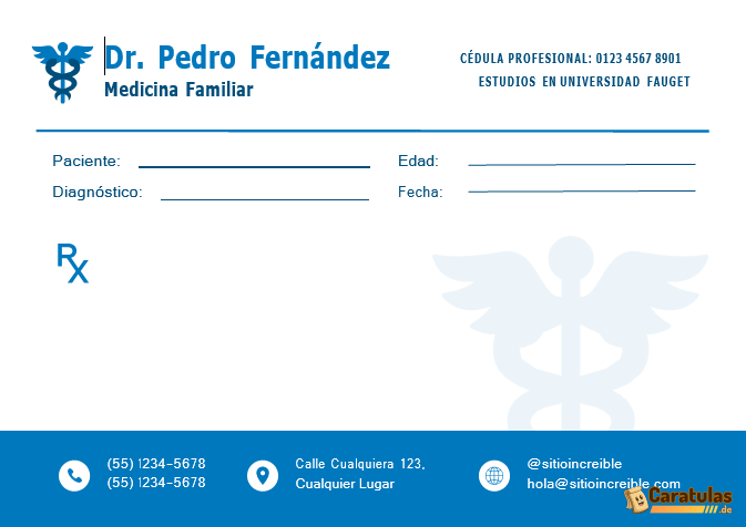 Recetas Médicas Para Editar E Imprimir Descarga Gratis