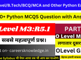 O Level Python Mcq With Answers Mcqs M3 R5 1