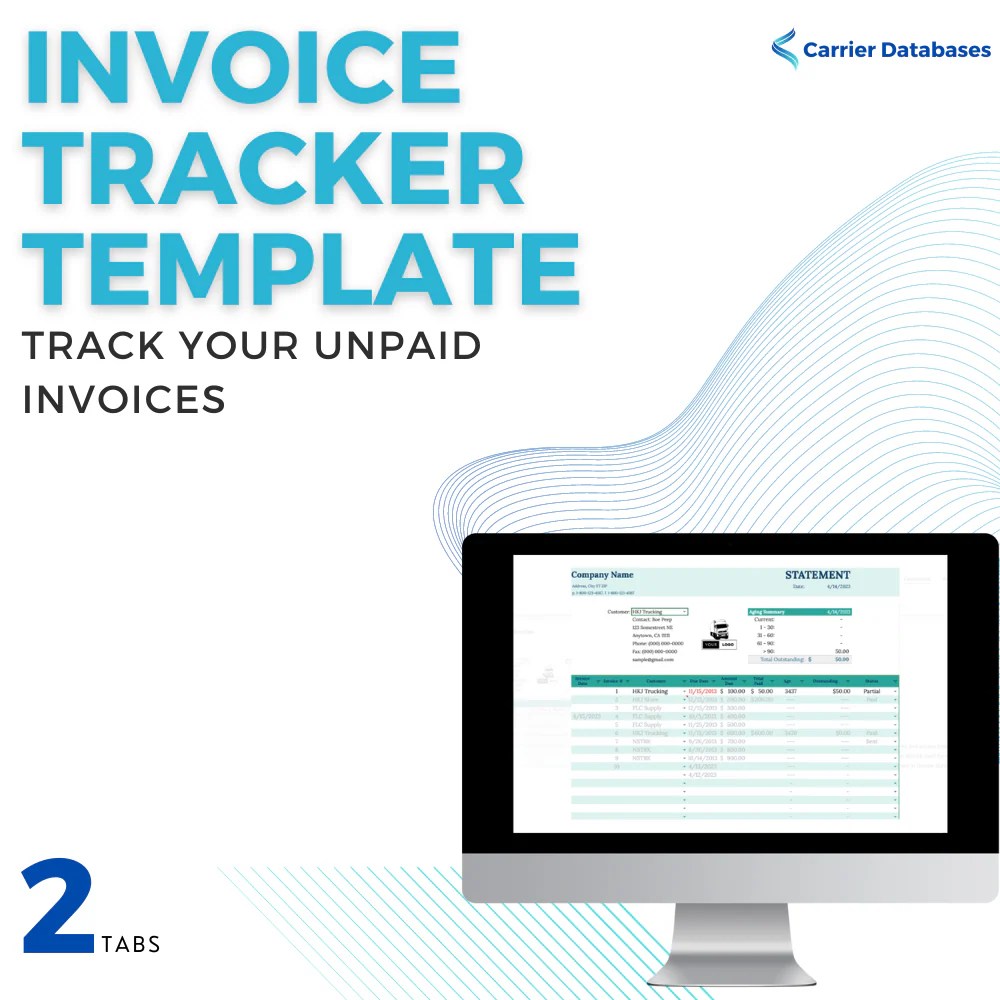 Invoice Tracker Template For Dispatchers Downloadable Carrier Databases
