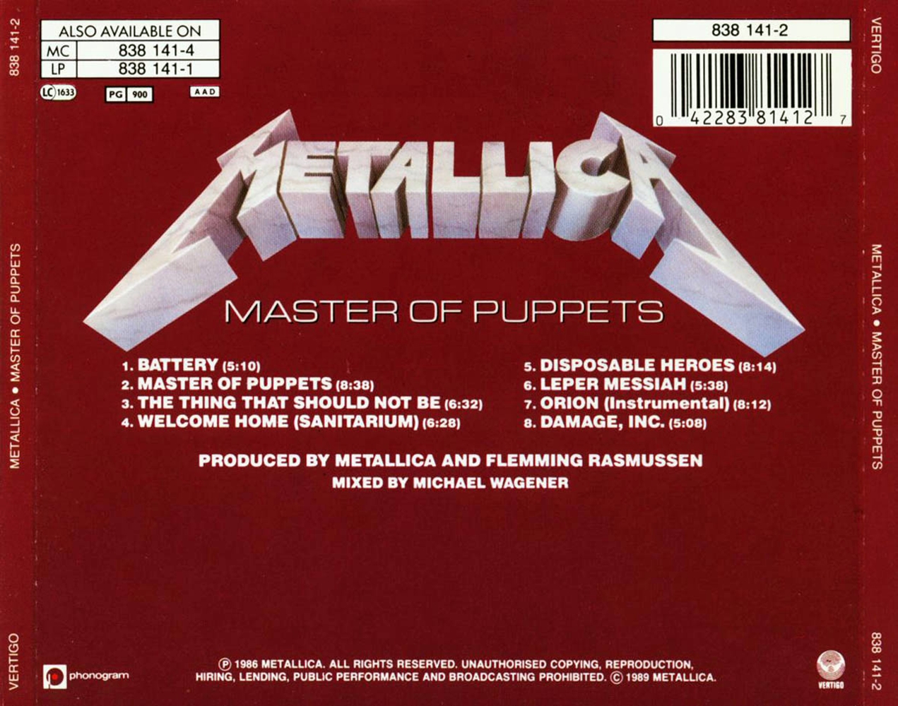 Metallica’s Album Setlists – CartersMetalObsession