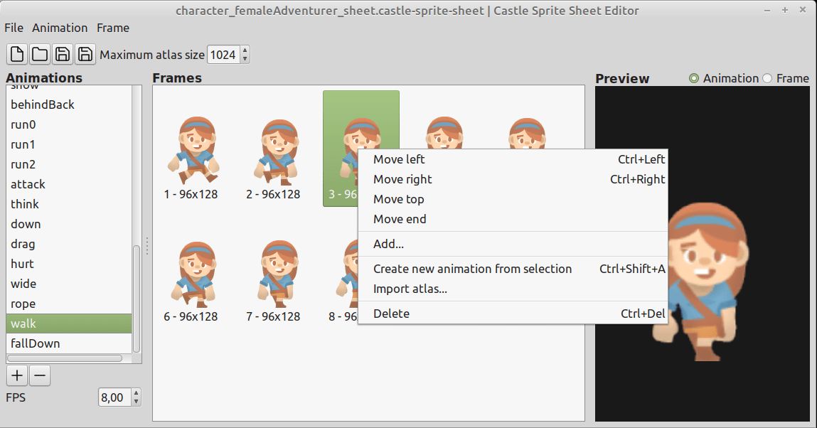 Full Featured Sprite Sheet Editor Inside Castle Game Engine Also Our