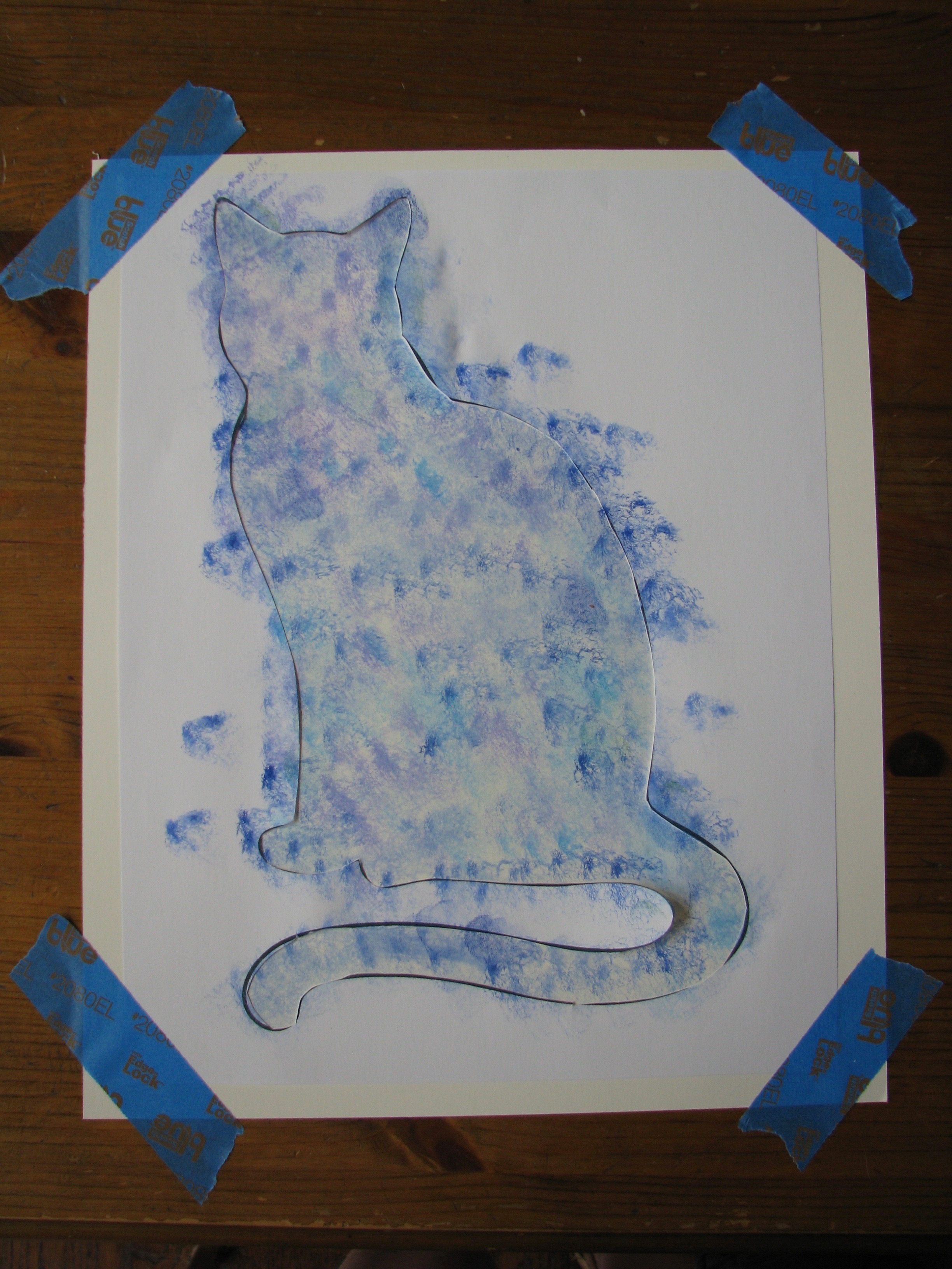 Cat Crafts - Sponge Art Cat - Cat-Opedia