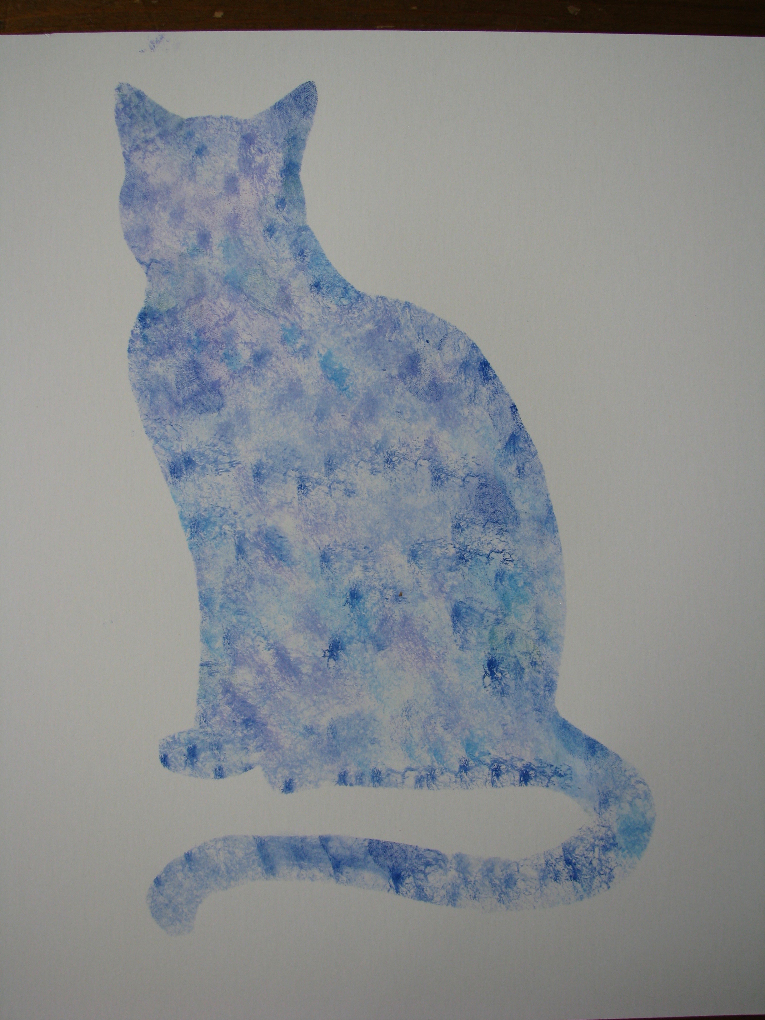 Cat Crafts - Sponge Art Cat - Cat-Opedia