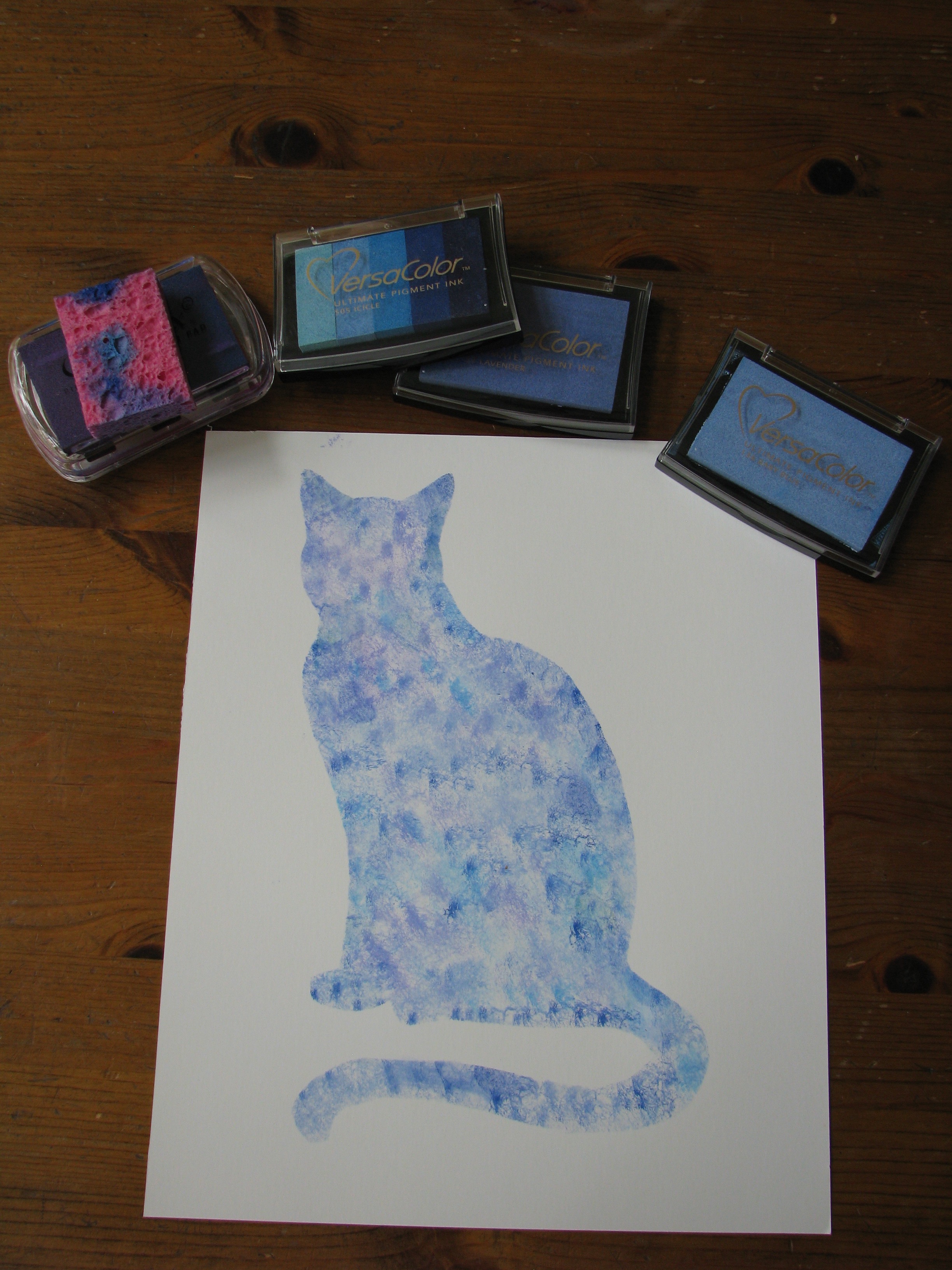 Cat Crafts - Sponge Art Cat - Cat-Opedia