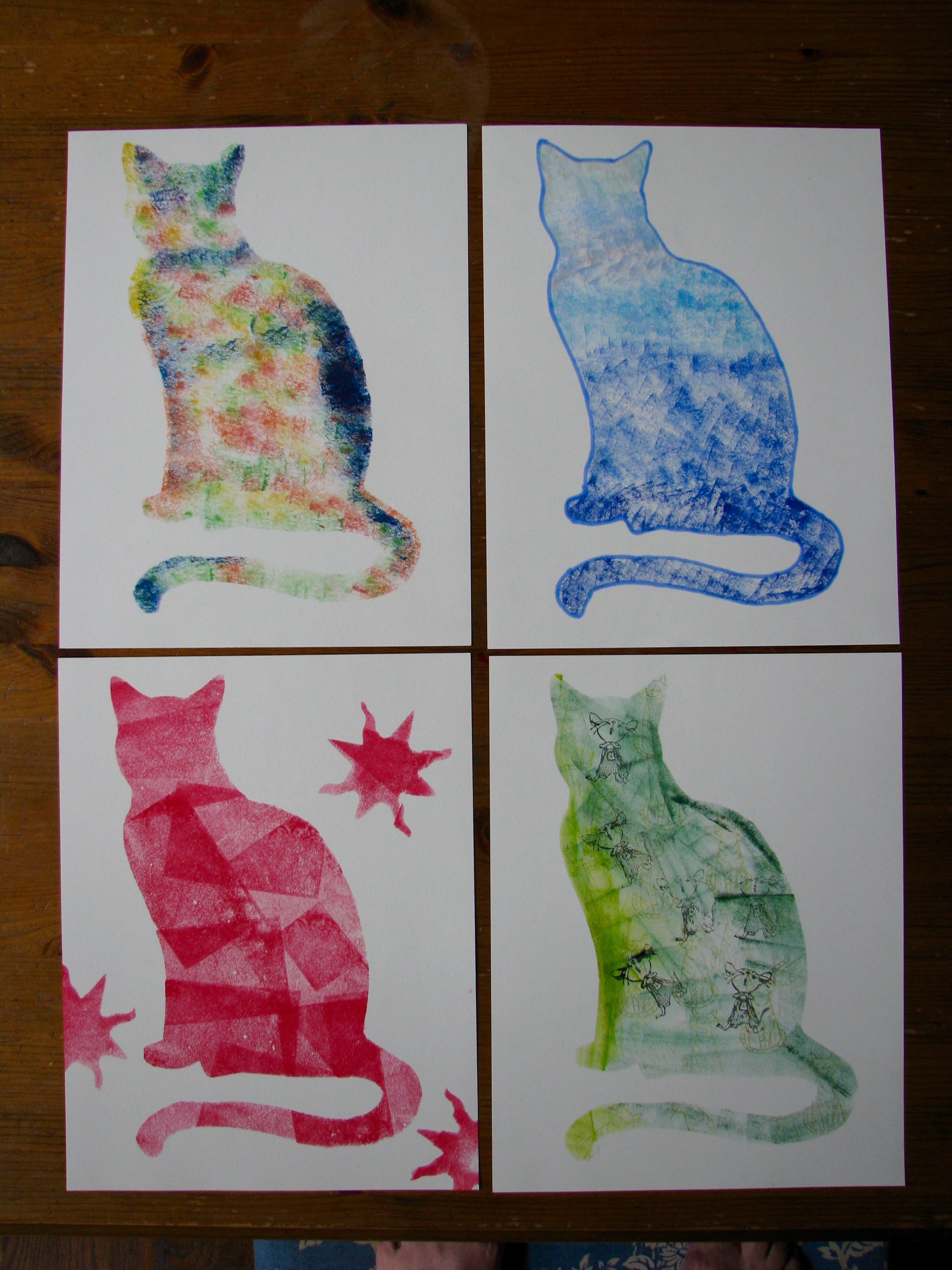 Cat Crafts - More Sponge Art Cat Ideas - Cat-Opedia