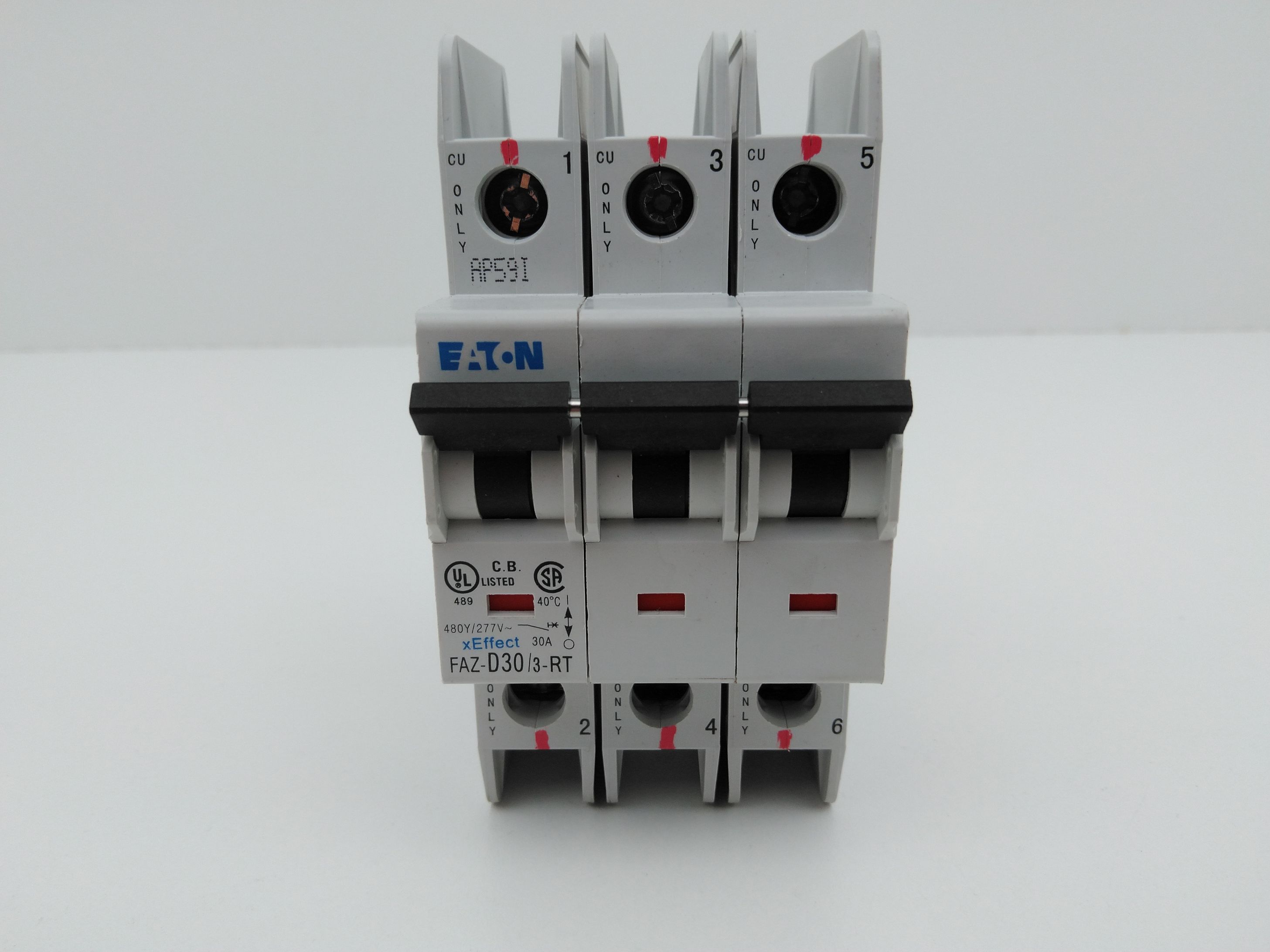 Eaton FAZ-D30/3-RT Miniature Circuit Breaker, 30A, 3 Pole