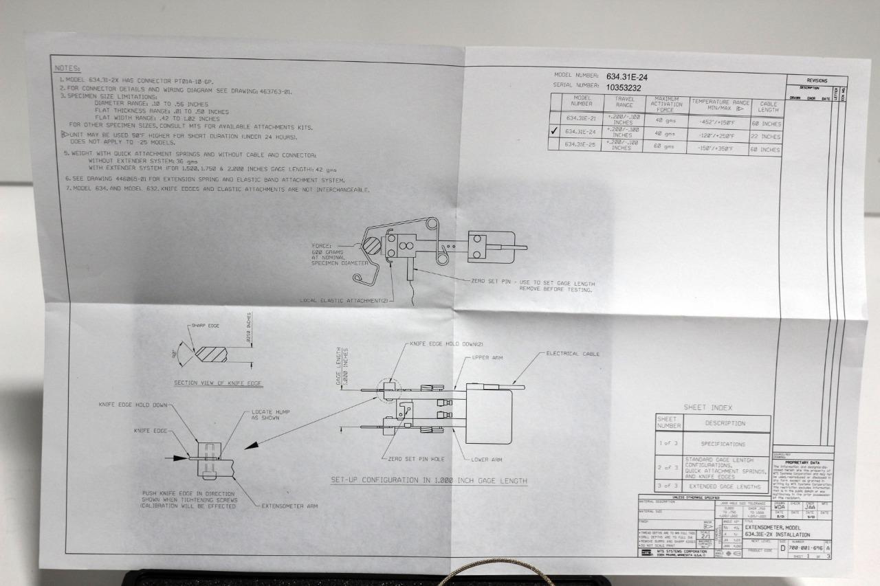 MTS Systems 634.31E-24 Extensometer
