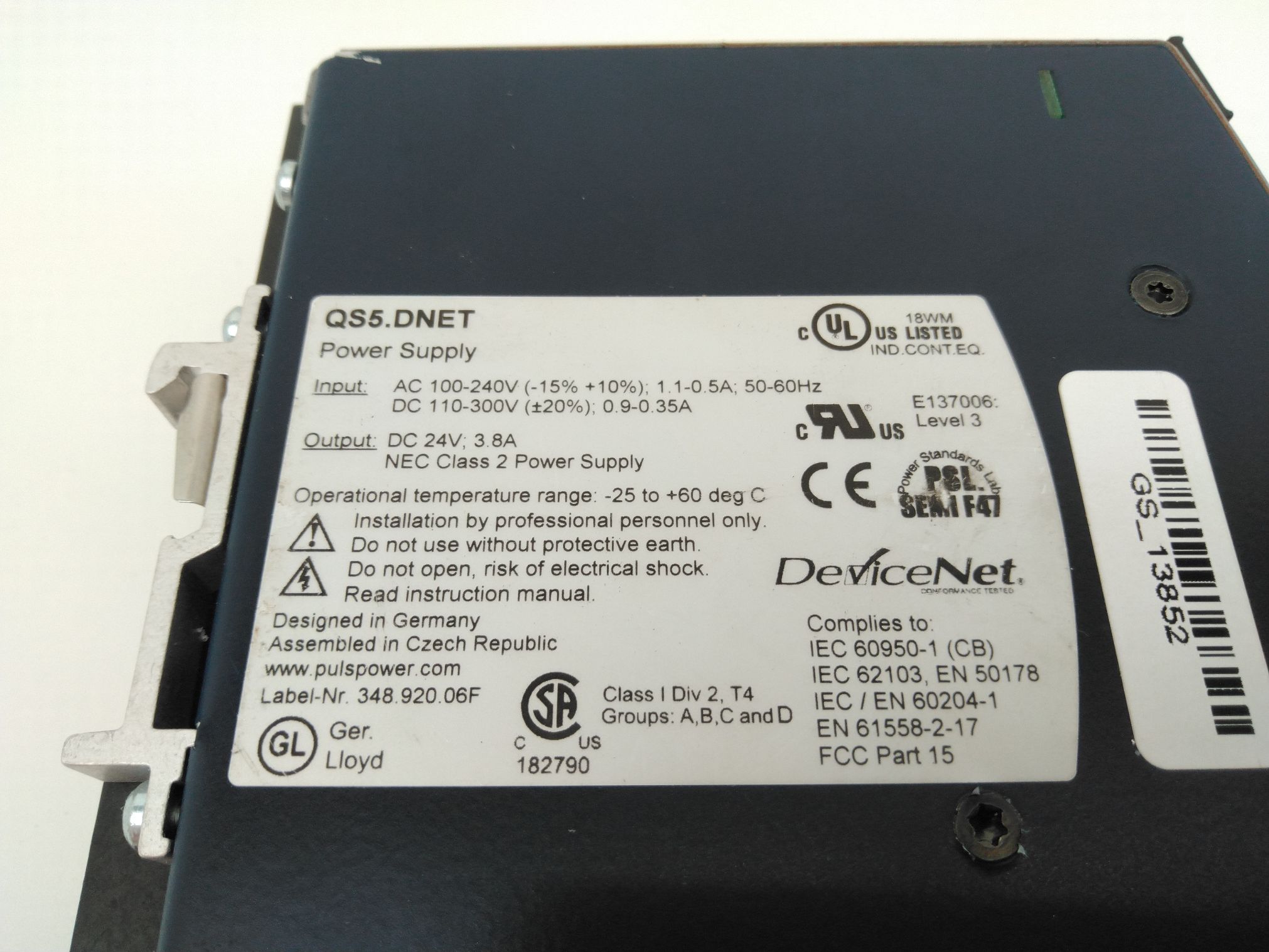 PULS Dimension QS5.DNET DeviceNet Power Supply
