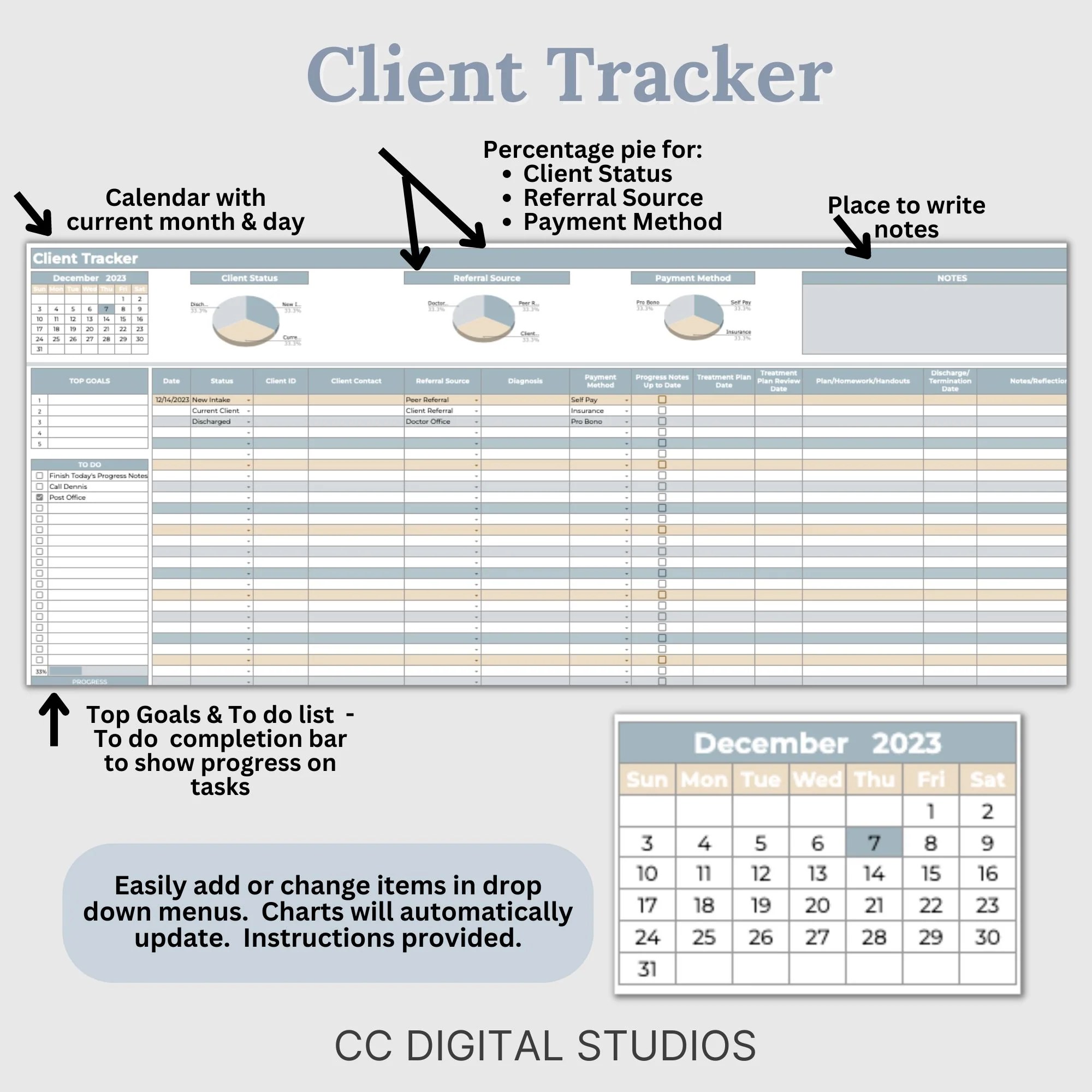 Client Tracker For Google Sheets Manage Therapy Caseload Efficiently
