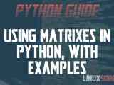 Python Matrix 2d Array Numpy With Examples
