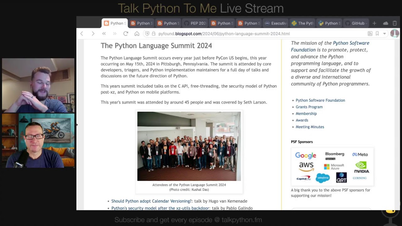 Episode 475 Python Language Summit 2024 Talk Python To Me Podcast