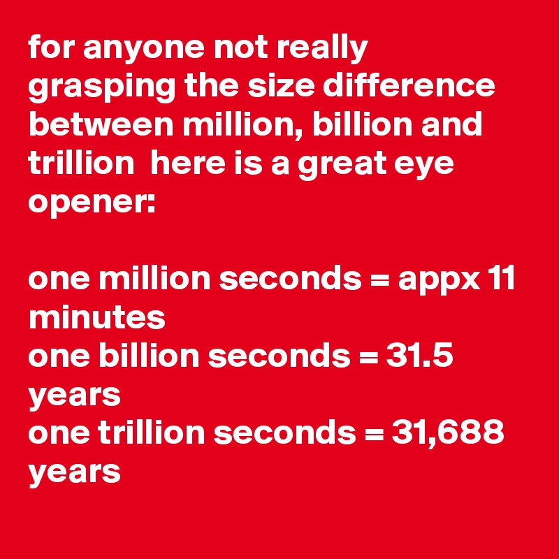 For Anyone Not Really Grasping The Size Difference Between Million