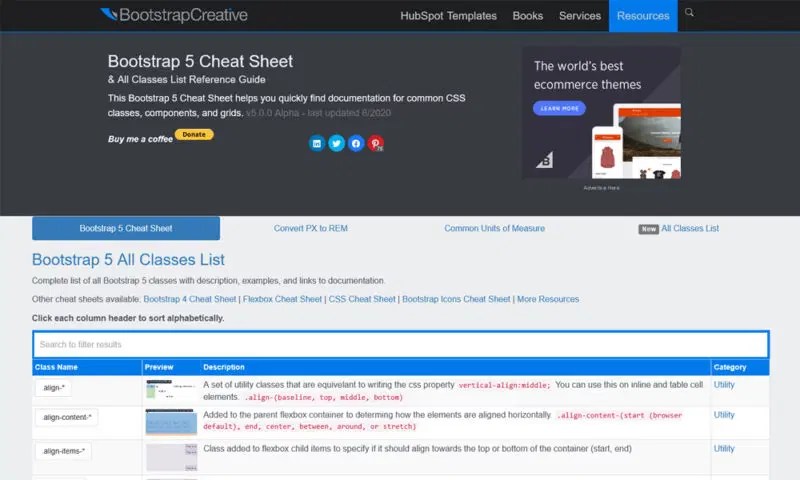 Web Design Guide For Beginners Bootstrap Css Classes Cheat Sheets - Best Mountain Wallpapers in Full HD